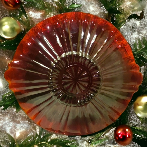 Anchor Hocking | Dining | Vtg 38 Royal Ruby Red Glass Plate W Side Tab ...
